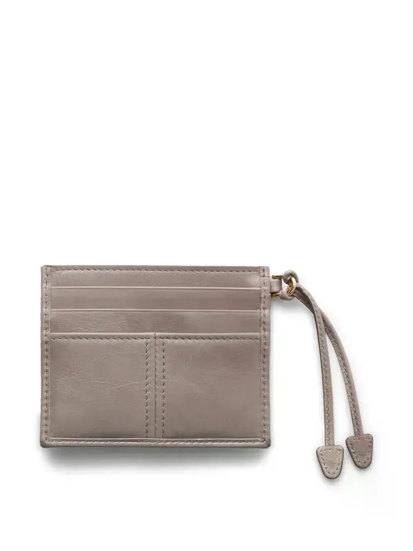 Prada Leather Card Holder - Grey