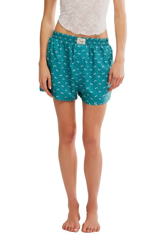 Free People Floral Boxer Shorts - North Sea Combo