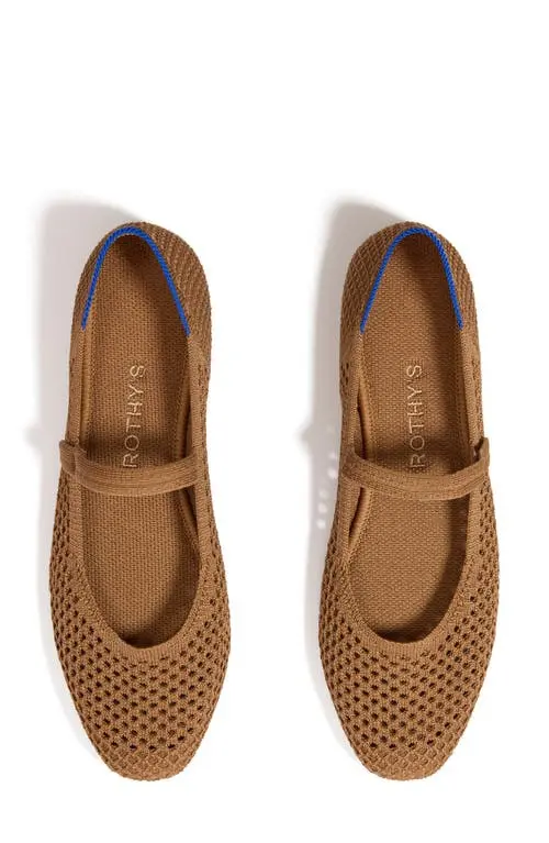 Rothy's The Square Mary Jane Flat - Pecan Mesh
