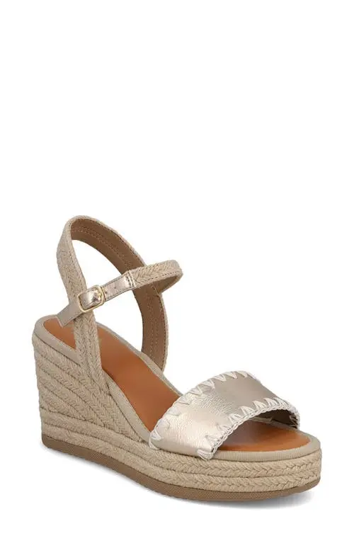 Mia Becky Ankle Strap Espadrille Wedge Sandals - Natural/ Gold