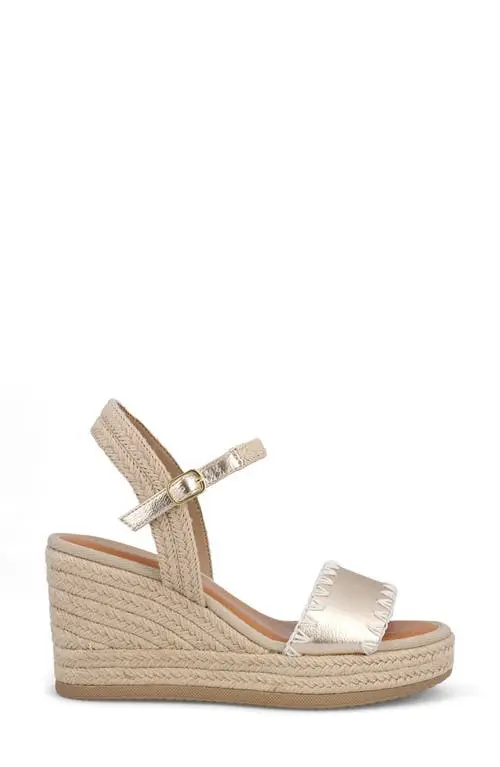 Mia Becky Ankle Strap Espadrille Wedge Sandals - Natural/ Gold