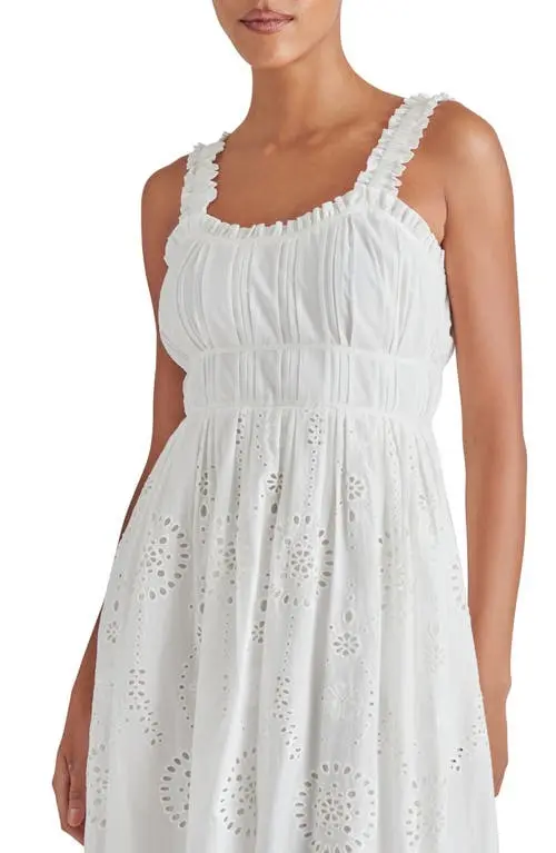 Steve Madden Harmony Eyelet Embroidered Cotton Midi Dress In White - 50%  Off | Editorialist
