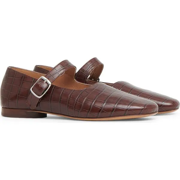 MANSUR GAVRIEL Glove Leather Mary Jane Flat - Chocolate