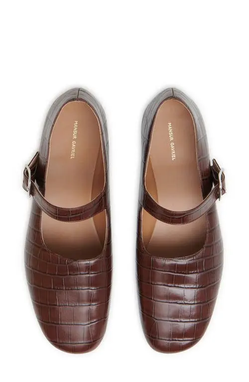 MANSUR GAVRIEL Glove Leather Mary Jane Flat - Chocolate
