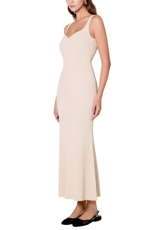 Endless Rose Sweetheart Neck Ribbed Maxi Dress