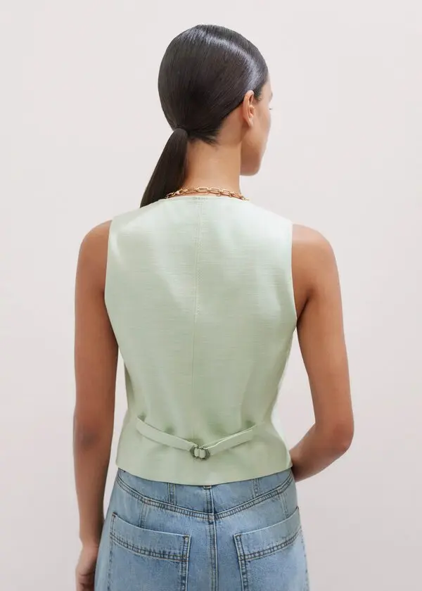 ME+EM Lightweight Tailored Waistcoat - Mint Sorbet