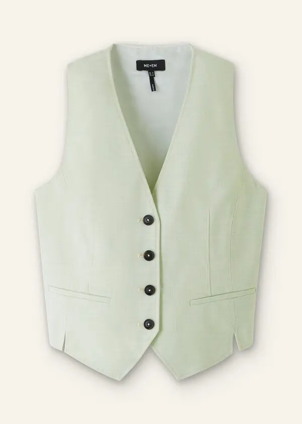 ME+EM Lightweight Tailored Waistcoat - Mint Sorbet