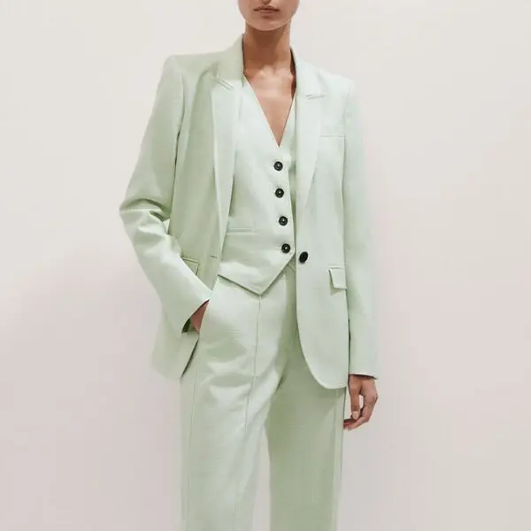 ME+EM Lightweight Tailored Waistcoat - Mint Sorbet