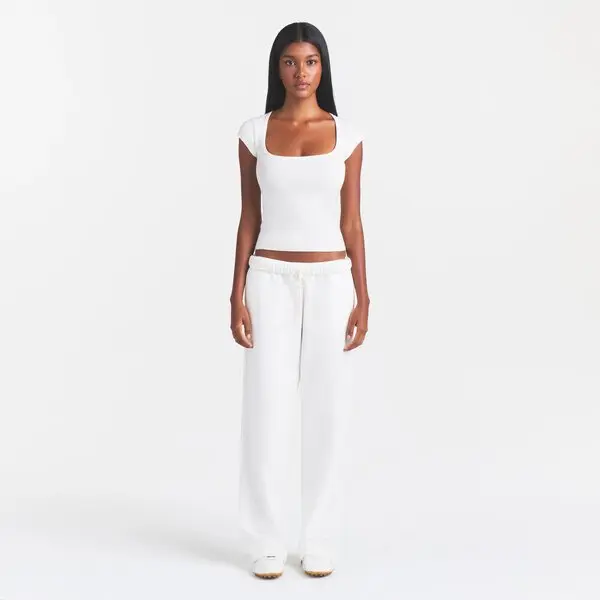 SKIMS Cotton Jersey Scoop Neck T-shirt - Marble