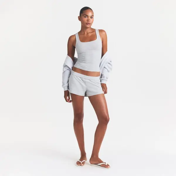 SKIMS Cotton Jersey Loose Short - Light Heather Grey