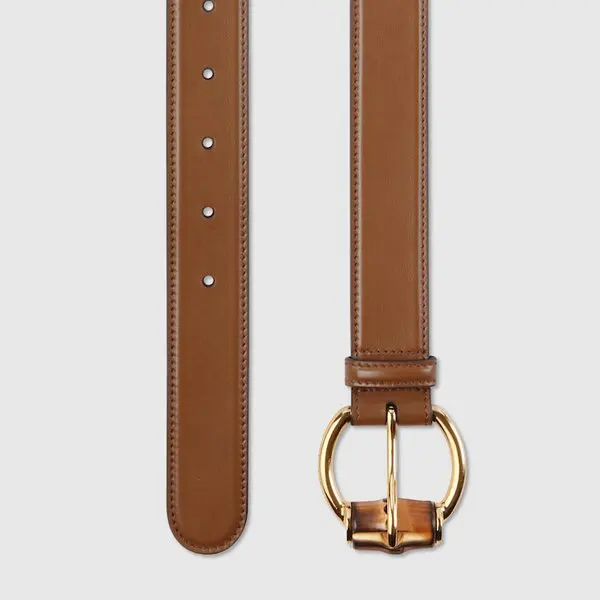 Gucci Belt With Bamboo Detail Buckle - Brown | Editorialist