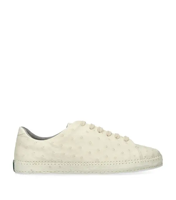 BROTINI Ostrich Leather Sneakers - Beige