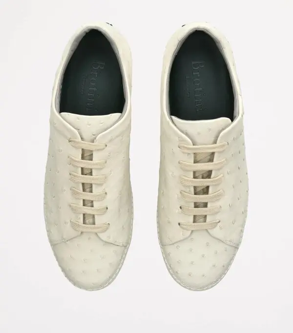BROTINI Ostrich Leather Sneakers - Beige