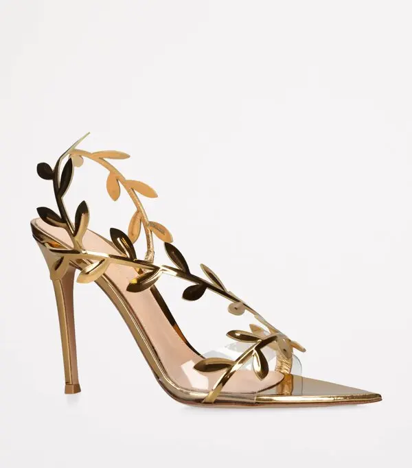 GIANVITO ROSSI Embellished Flavia 105 Sandals - Gold