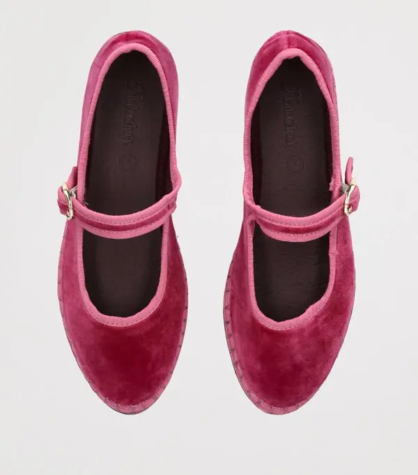 FLABELUS Velvet Frances Mary Janes - Pink