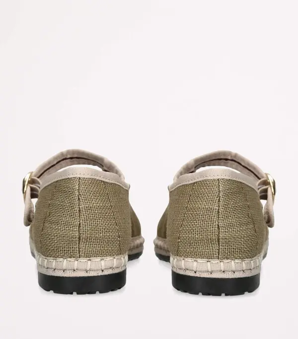 FLABELUS Ishmael Linen Mary Janes - Green