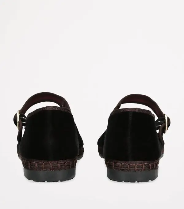 FLABELUS Velvet Mary Janes - Black