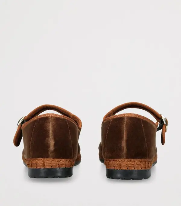 FLABELUS Velvet Yoki Mary Janes - Brown