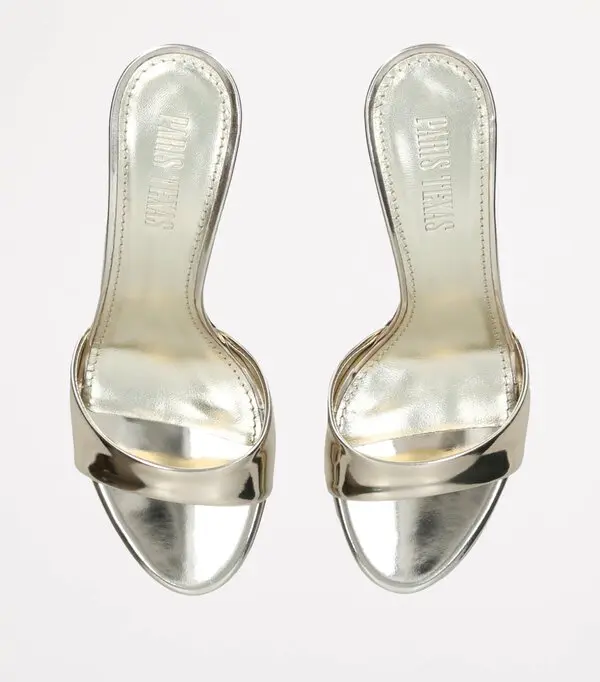 Paris Texas Metallic Leather Lidia 70 Mules - Gold