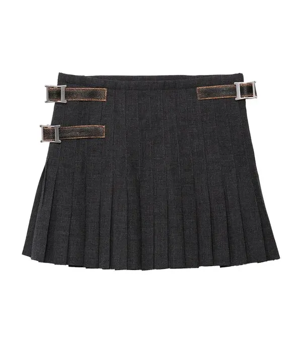 Prada Wool Pleated Mini Skirt