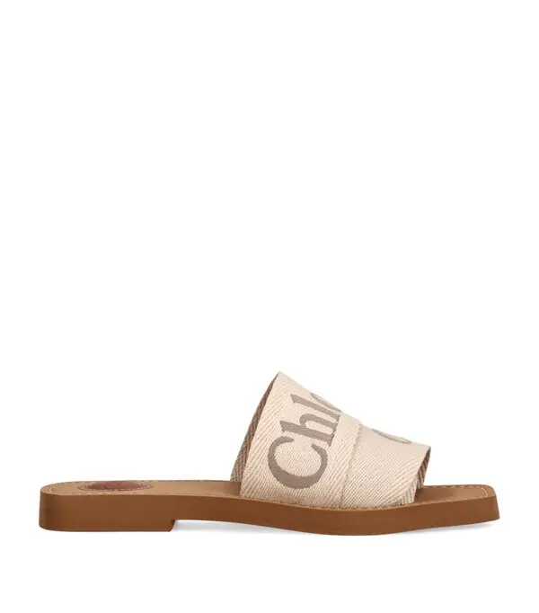 Chloé Canvas Jacquard Woody Sandals - Nude