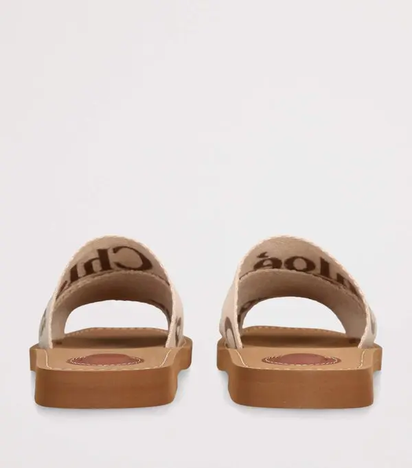 Chloé Canvas Jacquard Woody Sandals - Nude