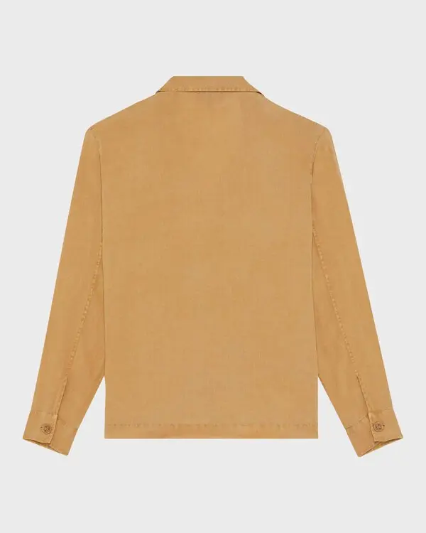 Vilebrequin Linen Overshirt Mineral Dye Color Jacket Corentin - Brown