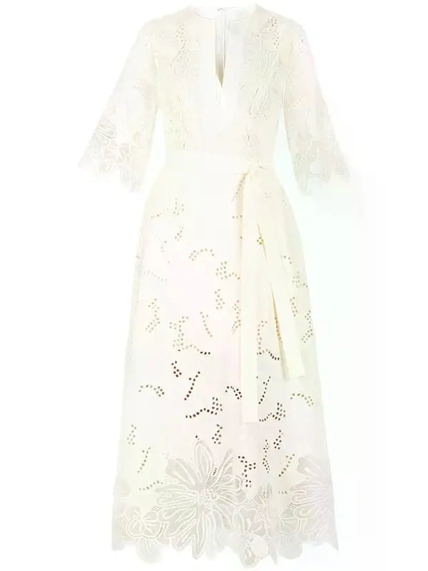 Elie Saab Embroidered Midi Dress
