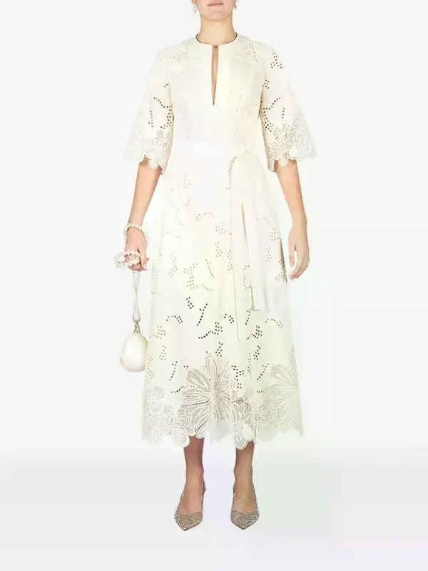 Elie Saab Embroidered Midi Dress