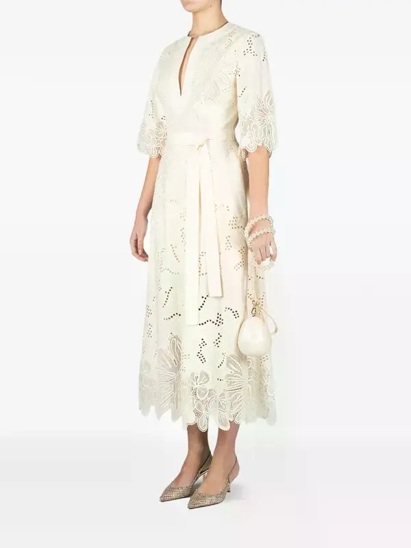 Elie Saab Embroidered Midi Dress