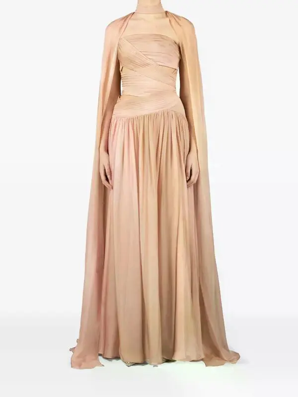 Elie Saab Printed Chiffon Gown