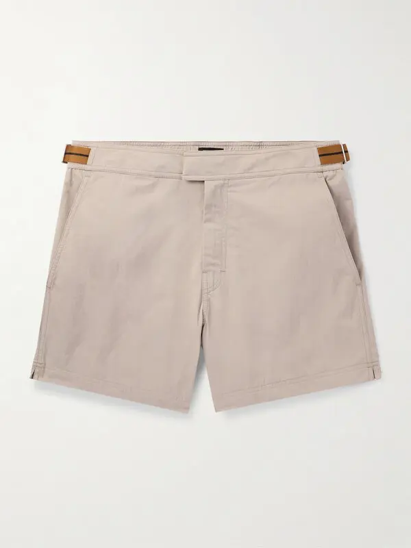 Zegna Rio Straight-leg Mid-length Swim Shorts - Neutrals