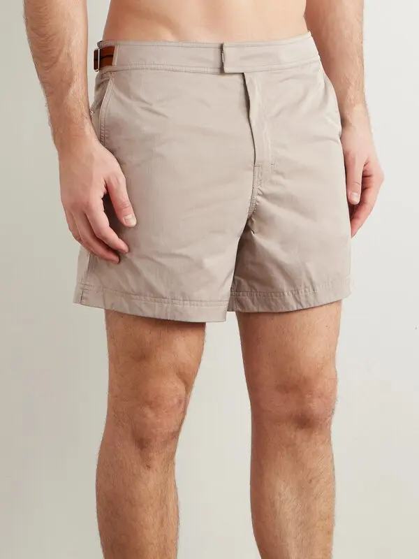 Zegna Rio Straight-leg Mid-length Swim Shorts - Neutrals