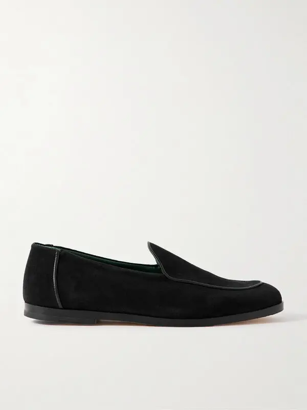 VINNY'S Belgee Suede Loafers - Black
