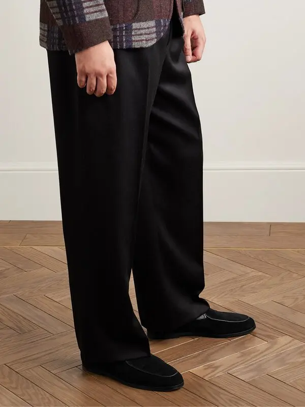 VINNY'S Belgee Suede Loafers - Black