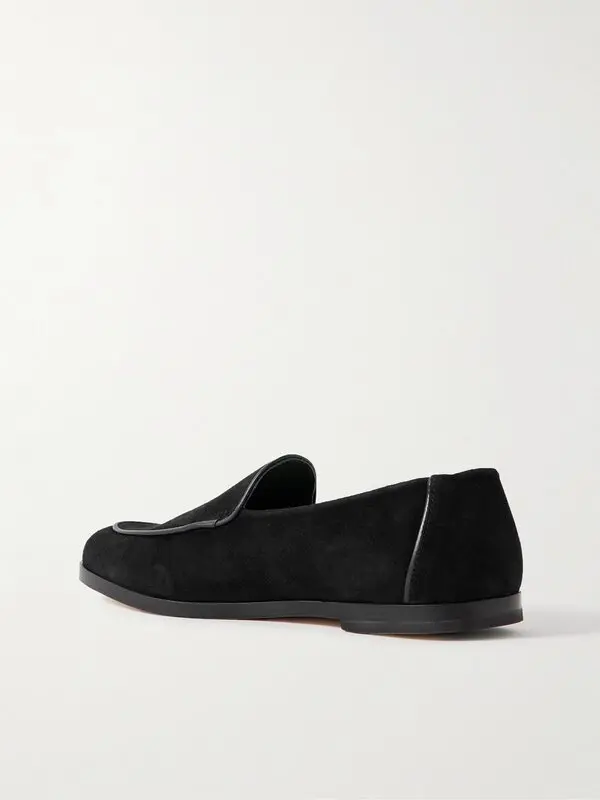 VINNY'S Belgee Suede Loafers - Black