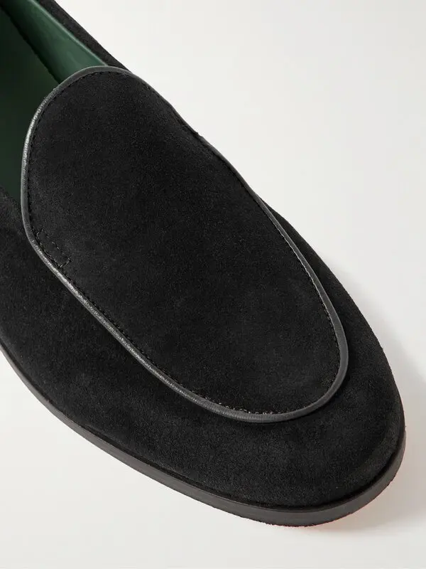 VINNY'S Belgee Suede Loafers - Black