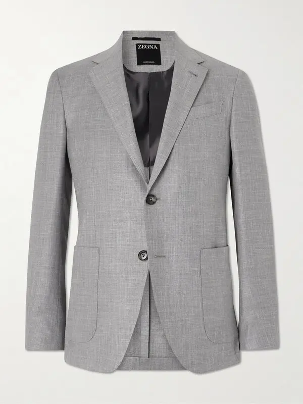 Zegna Riviera Slim-fit Wool, Silk And Linen-blend Suit Jacket