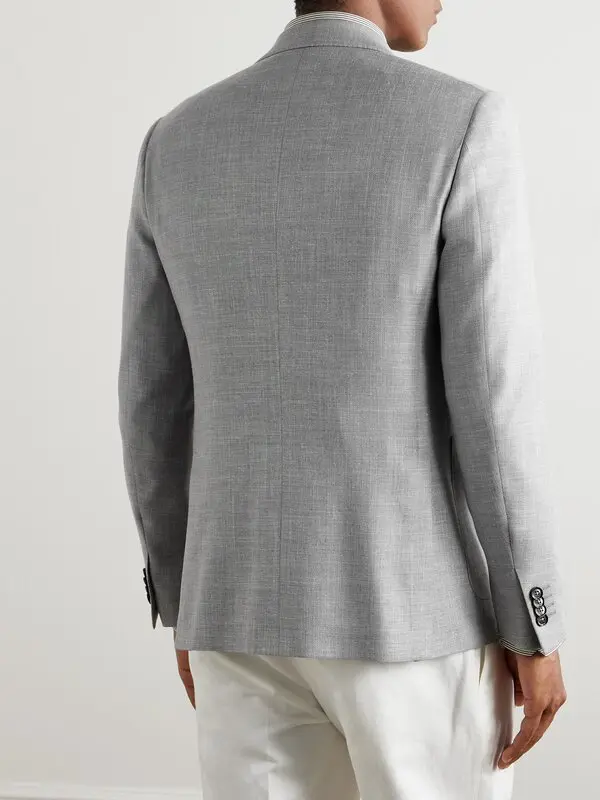 Zegna Riviera Slim-fit Wool, Silk And Linen-blend Suit Jacket