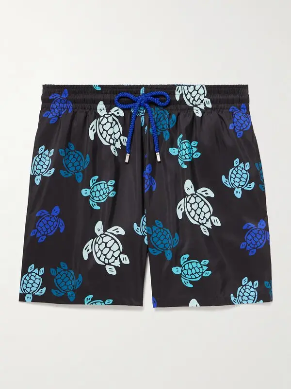 Vilebrequin Mahina Straight-leg Mid-length Recycled Swim Shorts - Black
