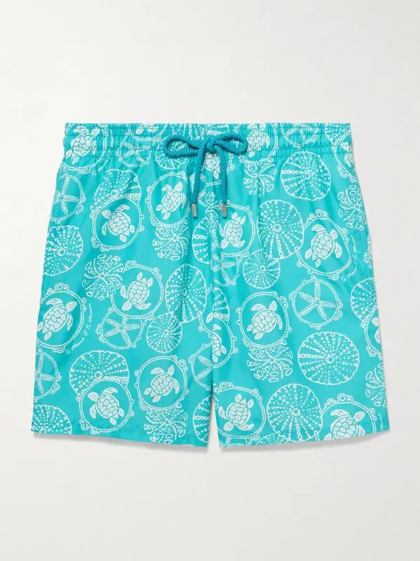 Vilebrequin Moorea Straight-leg Mid-length Printed Swim Shorts - Blue