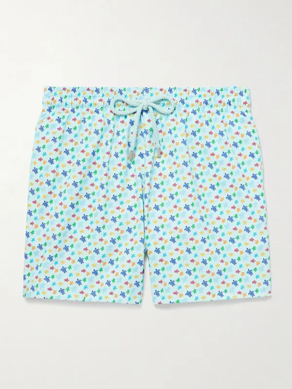 Vilebrequin Moorise Straight-leg Mid-length Printed Swim Shorts - Blue