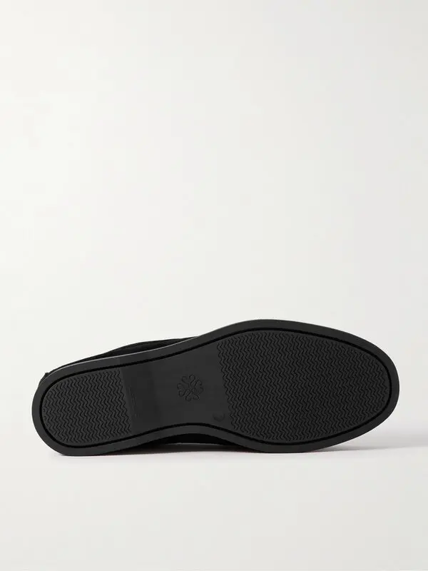 SAMAN AMEL City Moc Suede Boat Shoes - Black