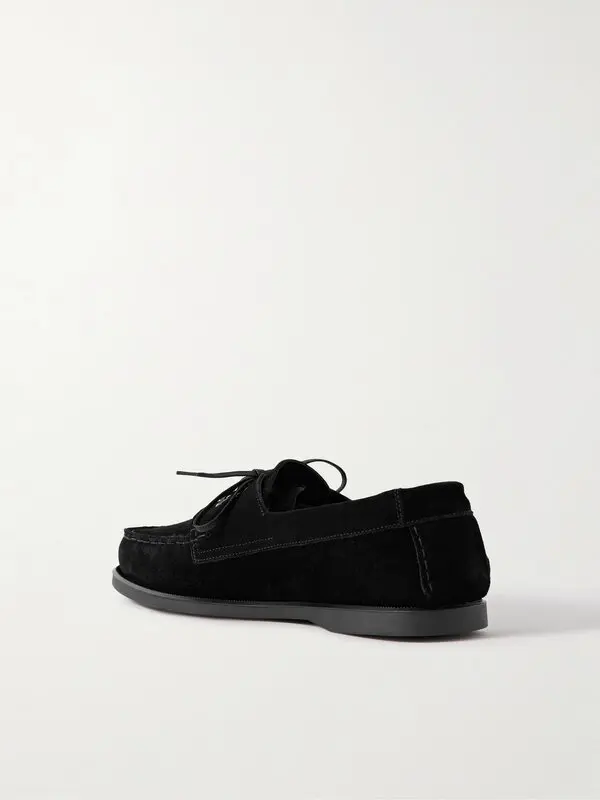 SAMAN AMEL City Moc Suede Boat Shoes - Black