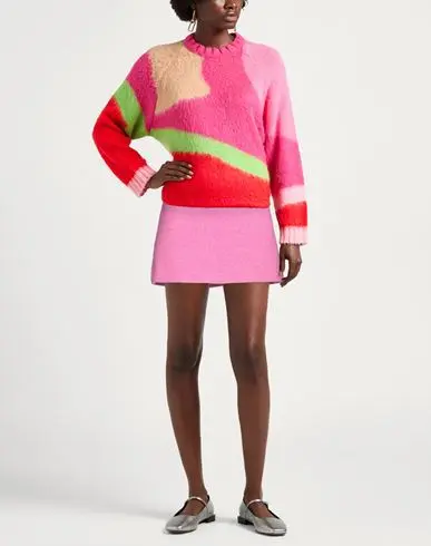 GANNI Mini Flared Skirt - Fuchsia