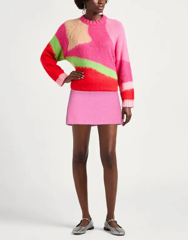 GANNI Mini Flared Skirt - Fuchsia