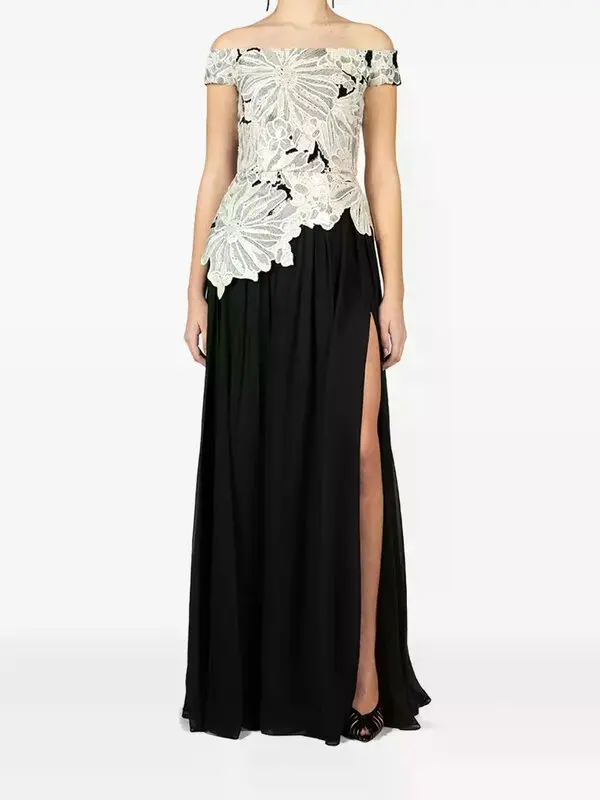 Elie Saab Sequin-embellished Off-shoulder Dress