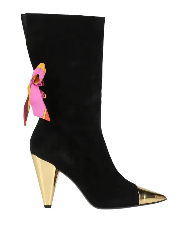 Emilio Pucci Leather Boots With Appliqués - Black