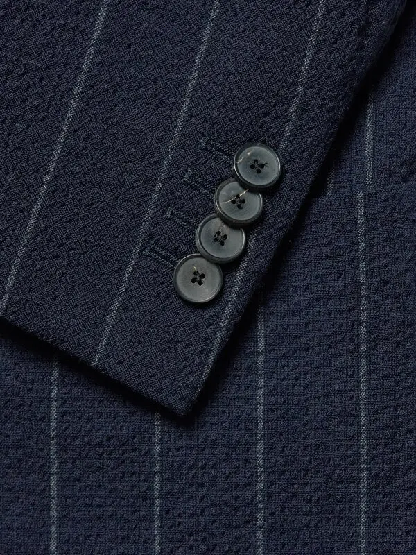 Mr P. Slim-fit Pinstriped Wool-blend Seersucker Suit Jacket
