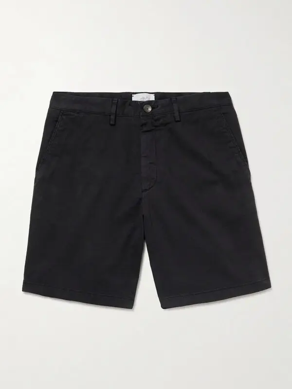 Mr P. Straight-leg Garment-dyed Cotton-blend Twill Bermuda Shorts